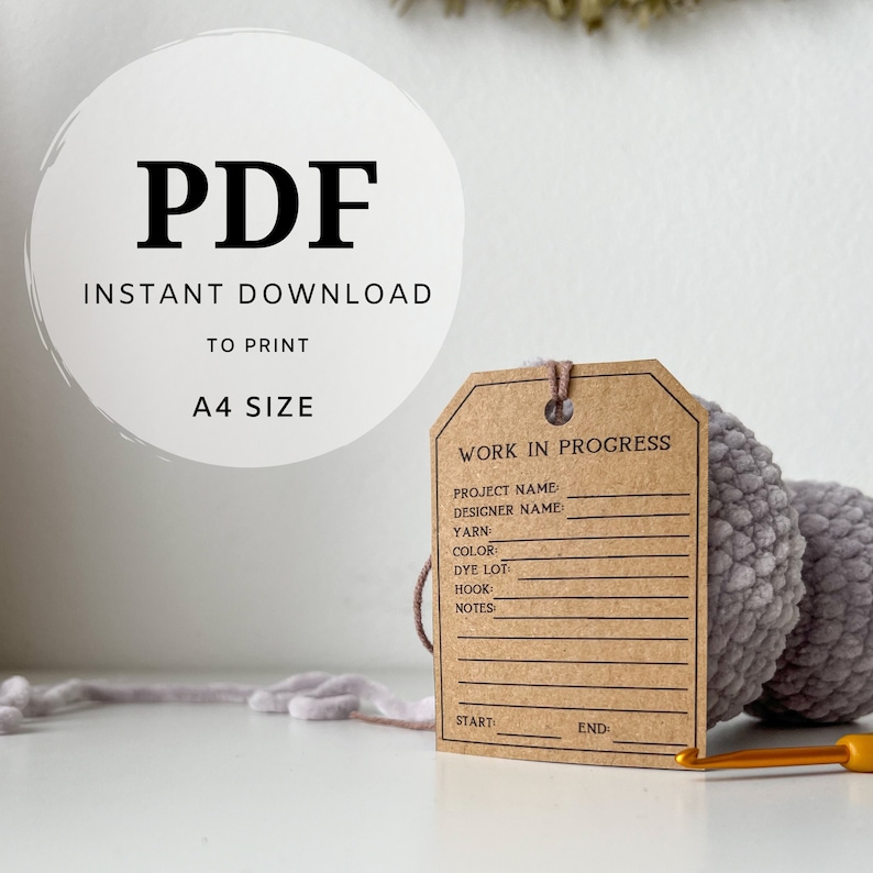 Crochet Project Printable Labels | Work in Progress Helper Tags - Etsy