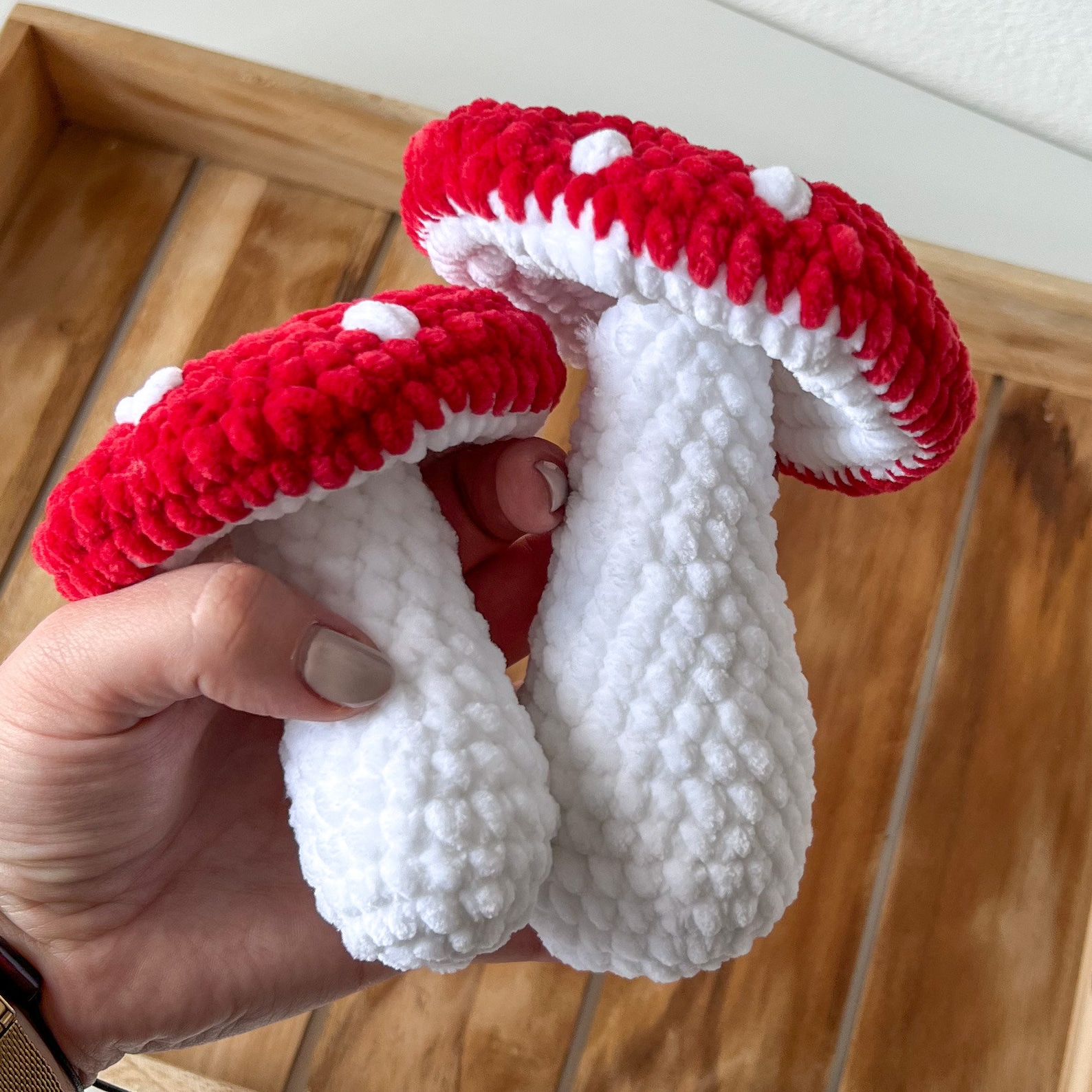 Crochet Pattern for Toadstool Mushroom Set Small and Large - Etsy