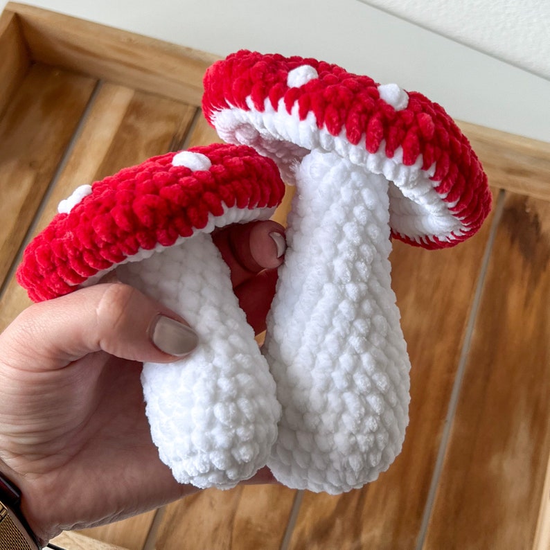 Crochet Pattern for Toadstool Mushroom Set Small and Large - Etsy