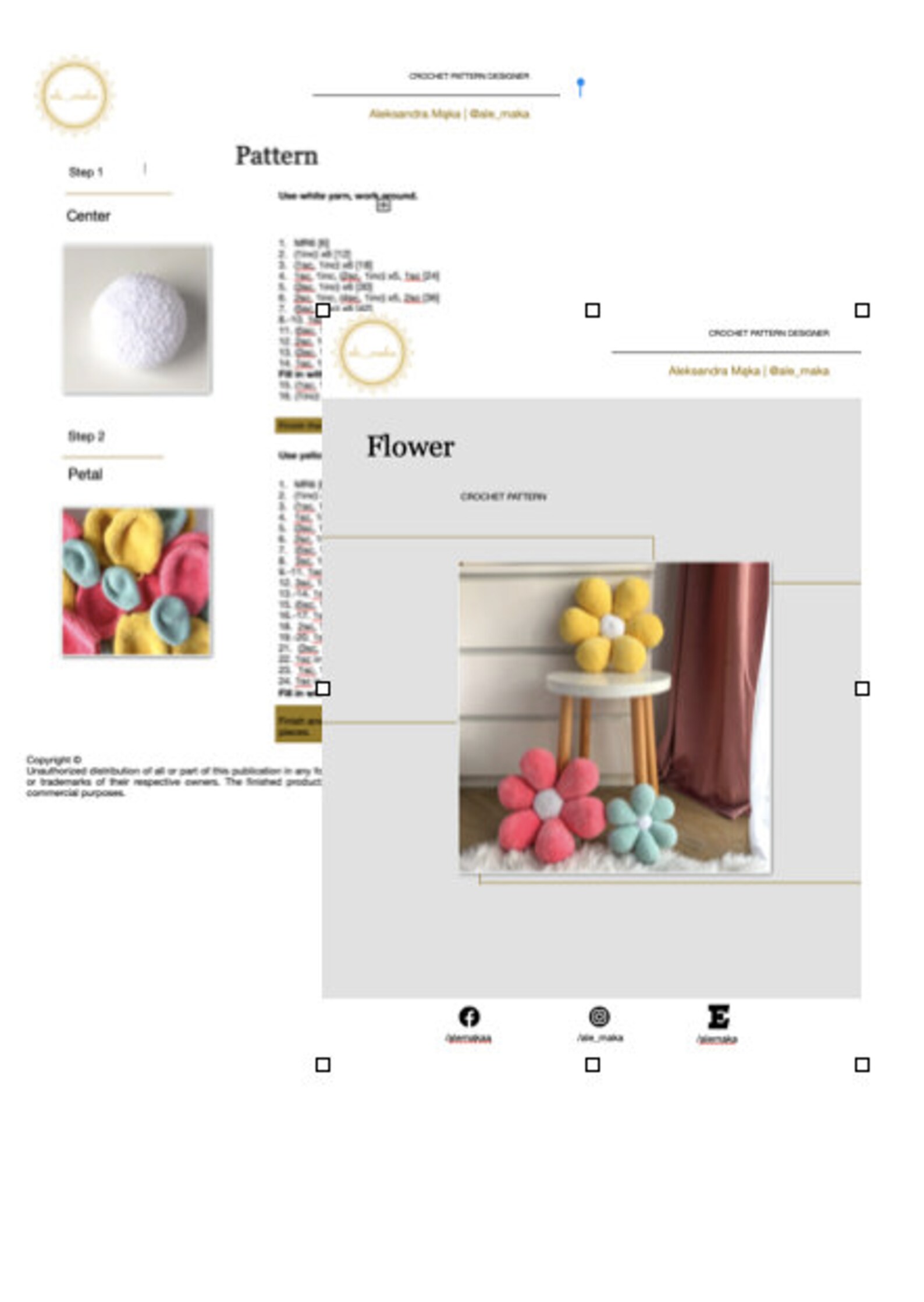 Set of Crochet PDF Patterns Flowers and Daisy Adapted for - Etsy