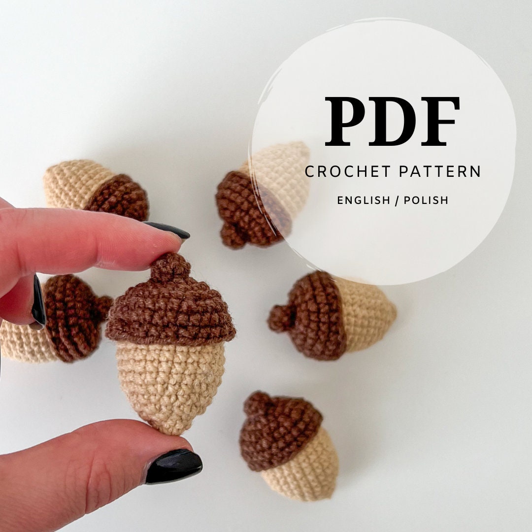 Crochet Acorn Pattern PDF, Small Autumn Decoration Tutorial - Etsy