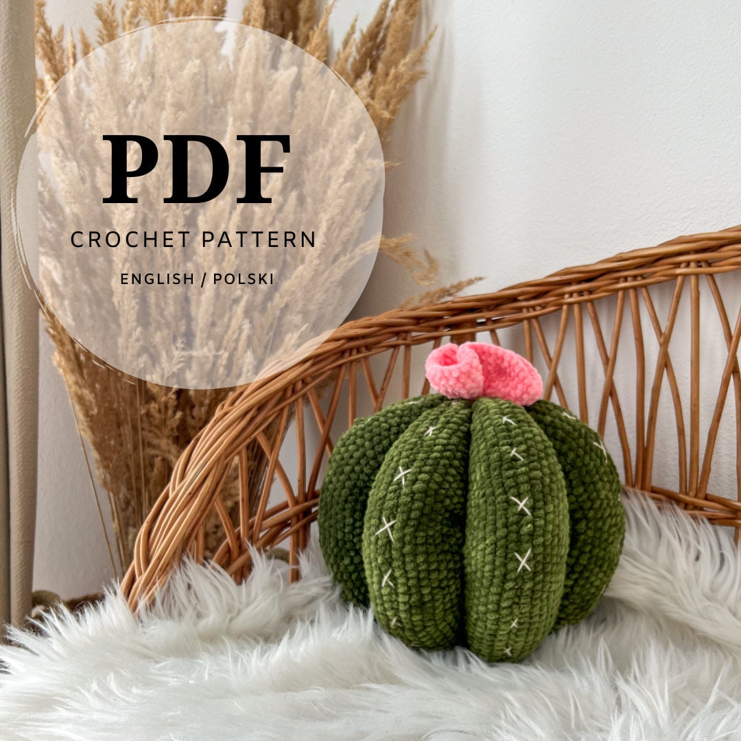 Crochet Cactus Pillow Pattern With Flower (PDF Pattern) - Beginner ...