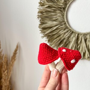 Crochet Pattern for Mini Toadstools Made of Cotton Yarn, Christmas Tree or Keychain Pendants - Etsy