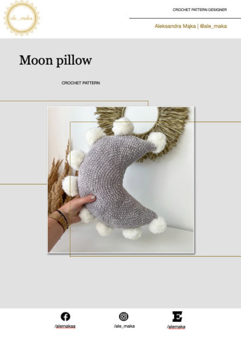 Crochet Moon Pillow Pattern: Boho Baby Room Decor (PDF Pattern) - Etsy