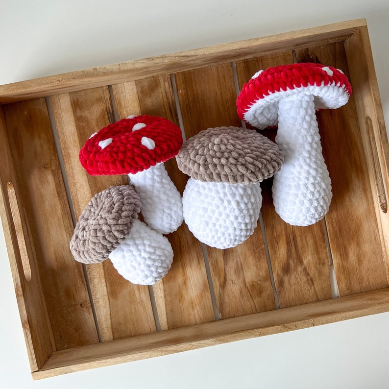 Crochet Pattern for Toadstool Mushroom Set Small and Large - Etsy