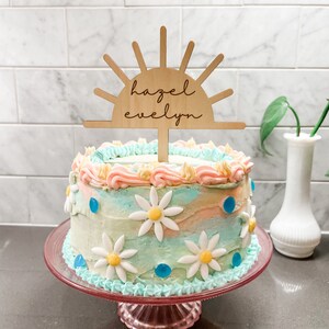 Custom Birthday Cake Topper First Trip Around the Sun Smash Cake Boho Birthday Sun Cake Topper ...