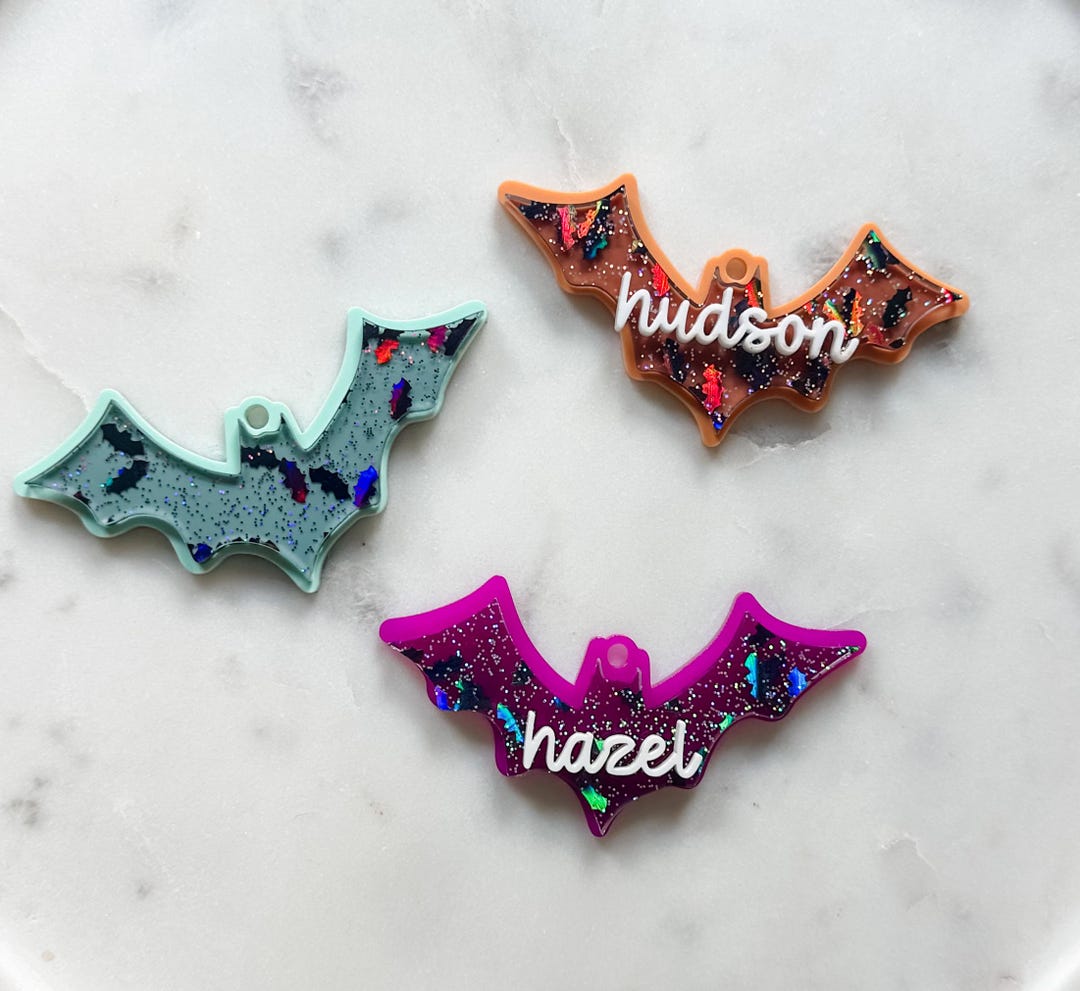 Bat Theme Halloween Basket Name Tags | Bat Theme Halloween Gift Tag ...