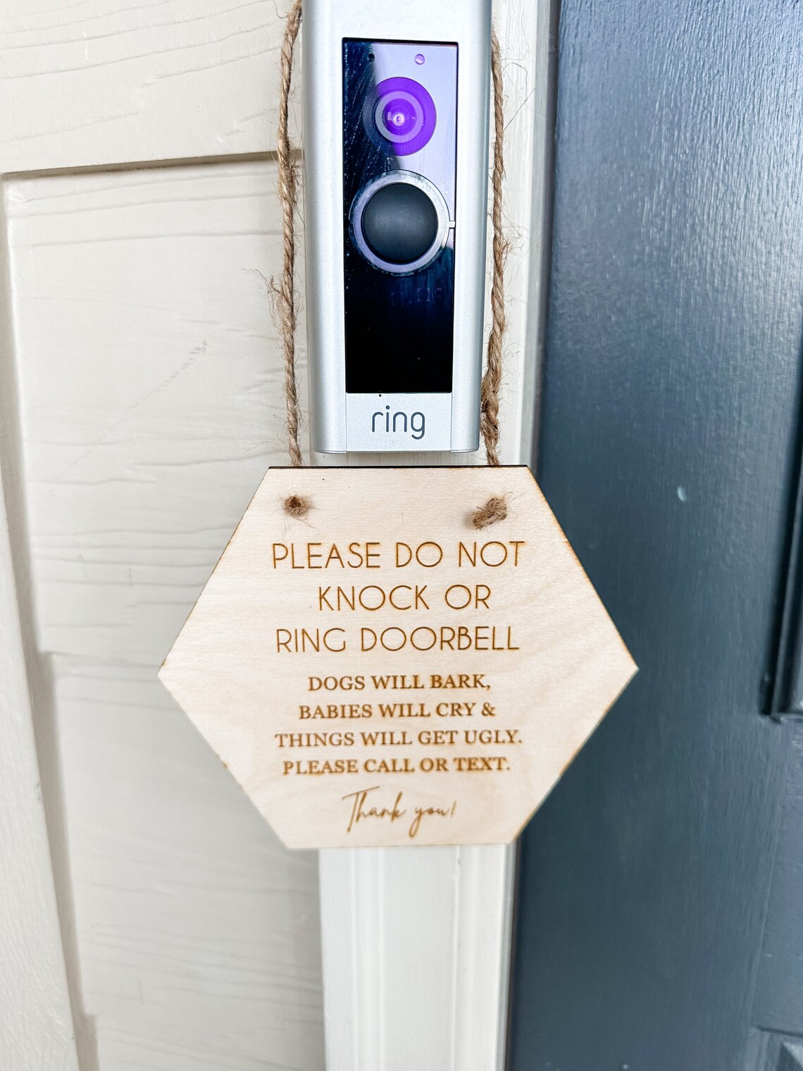 Do Not Disturb Door Hanger | Baby Sleeping Sign | Dogs Will Bark Door ...