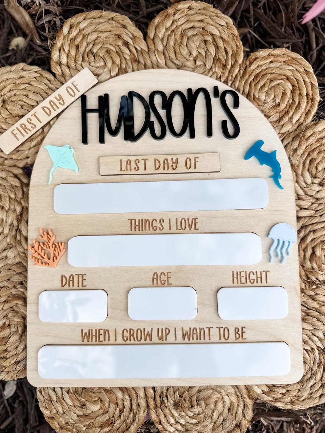 First Day of School Sign Ocean Theme | Personalized Back to School Sign ...