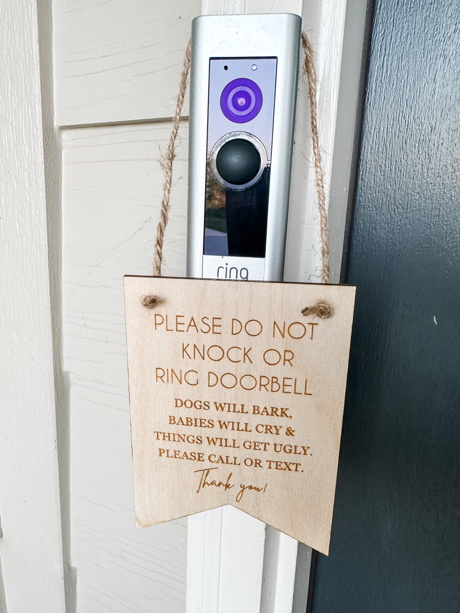 Do Not Disturb Door Hanger | Baby Sleeping Sign | Dogs Will Bark Door ...