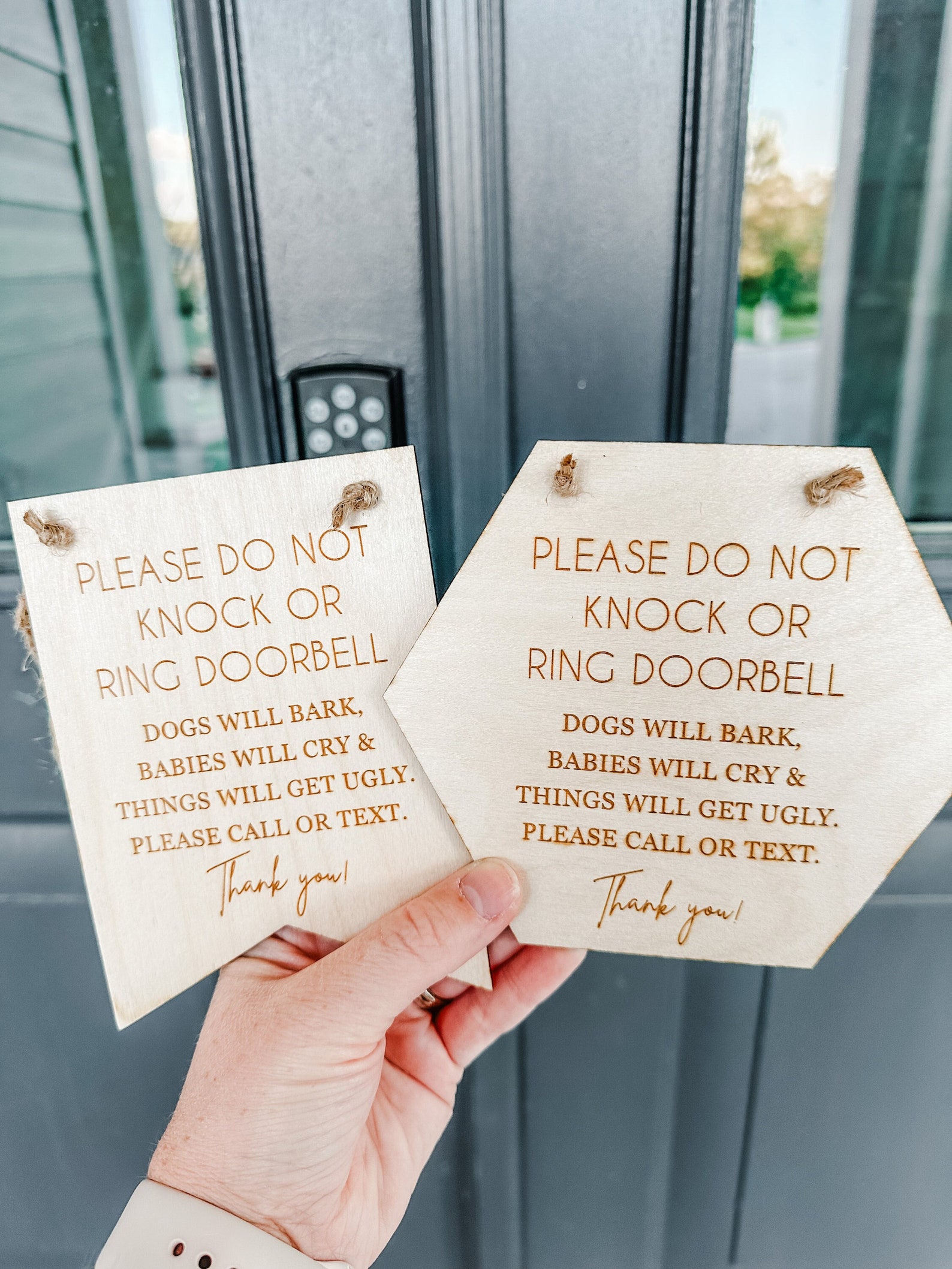 Do Not Disturb Door Hanger | Baby Sleeping Sign | Dogs Will Bark Door ...