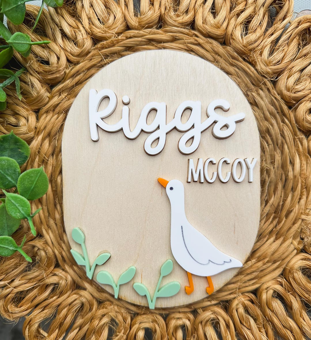 Boy Goose Name Sign | Name Plate for Hospital | Newborn Photo Prop Name ...