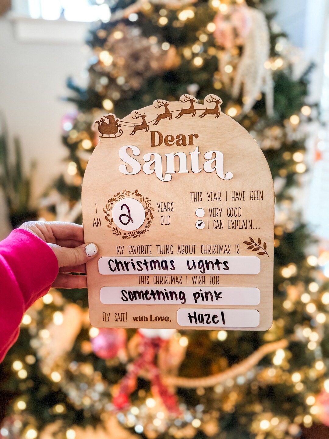 Dear Santa Dry Erase Board | Reusable Christmas Sign | Dear Santa Sign ...