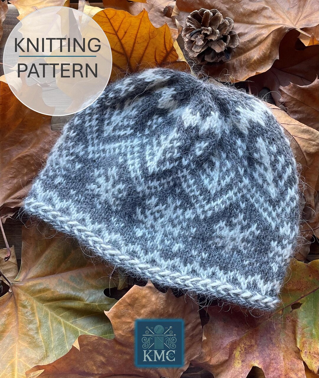 Knitted Forest Beanie Hat Pattern, Classic Nordic Fair Isle Design ...