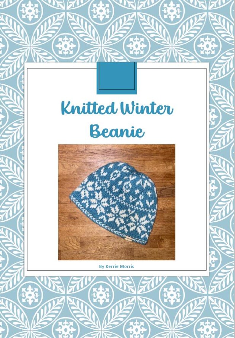 Knitted Winter Beanie Hat Pattern, Classic Nordic Fair Isle Design ...