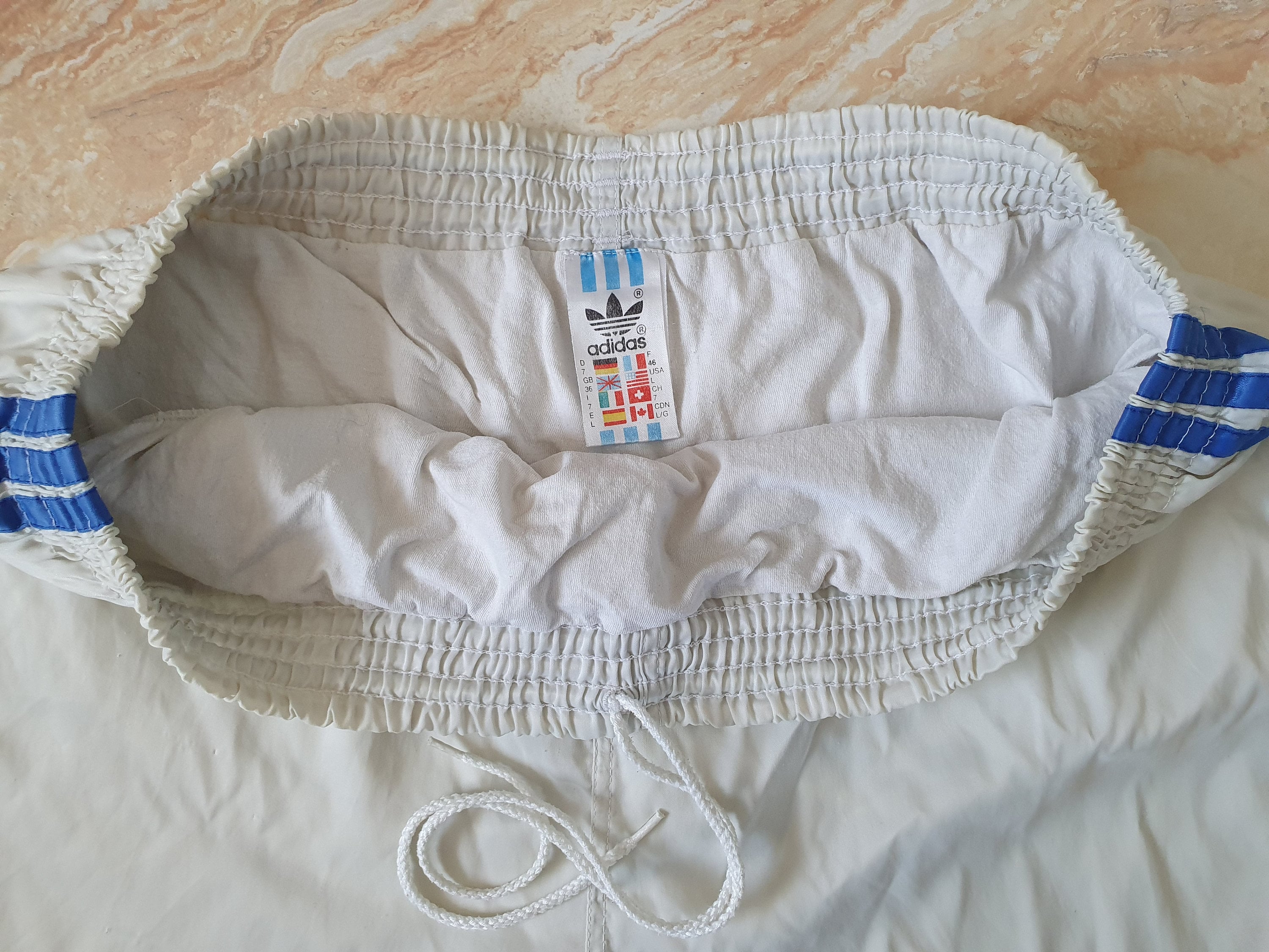 Vintage Adidas Nylon Shiny Sports Athletic Shorts Made in 90s. Size: L ...