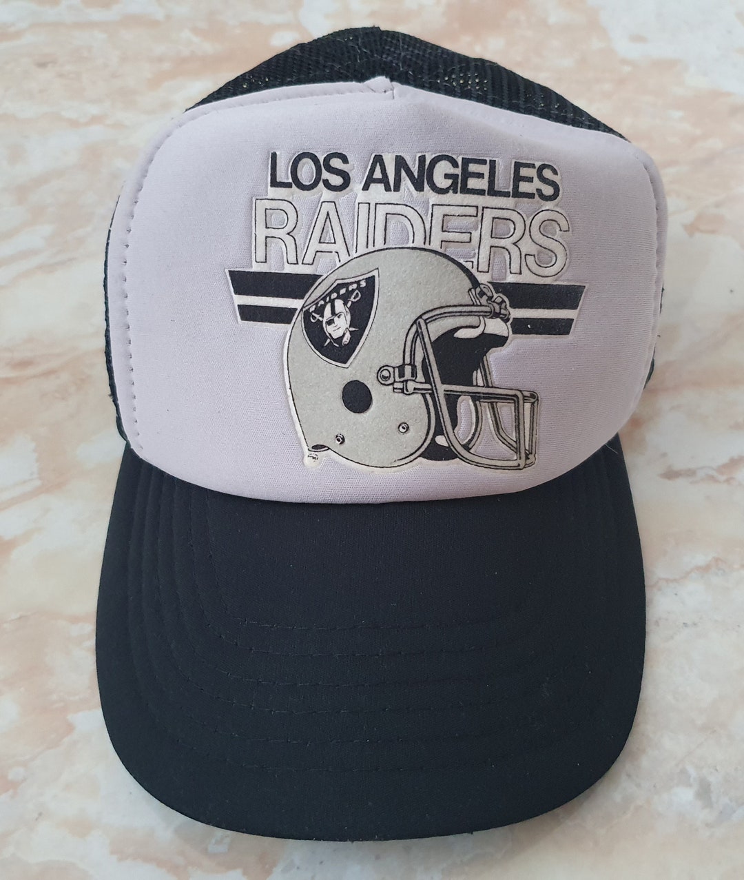 Original Rare Vintage NFL Los Angeles Raiders Trucker Hat Mesh Cap ...