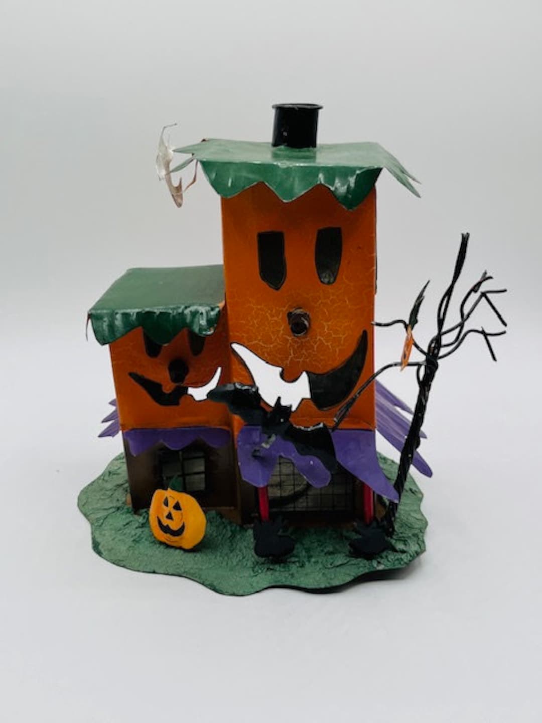 Haunted Jack O Lantern House Tealight Candle Holder Halloween Spooky ...
