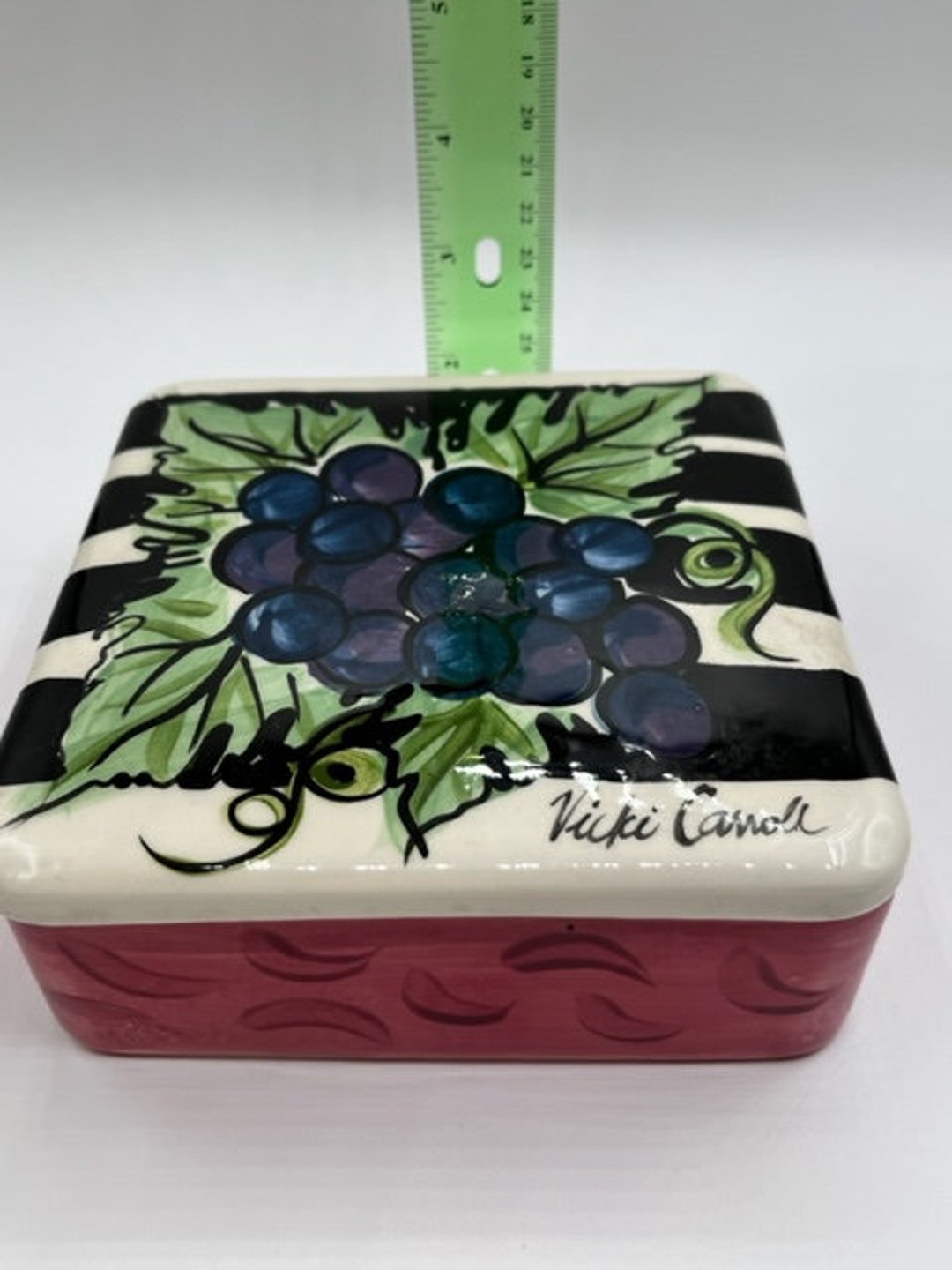 Vicki Carroll Studio Signed Trinket Dish & Lid Bon Appetite - Etsy