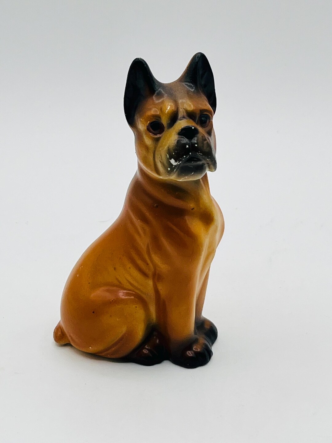 Vintage BOXER Porcelain Dog Statue Figurine - Etsy