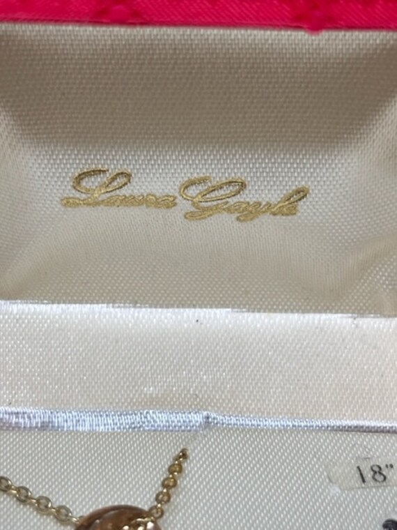 Vintage Laura Gayle Gold Tone Heart NECKLACE Crystals… - Gem