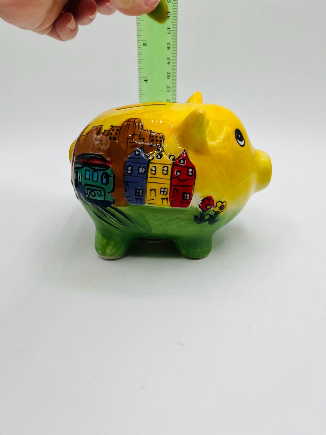 Vintage Souvenir Ceramic Piggy Bank San Francisco Yellow Golden Gate ...