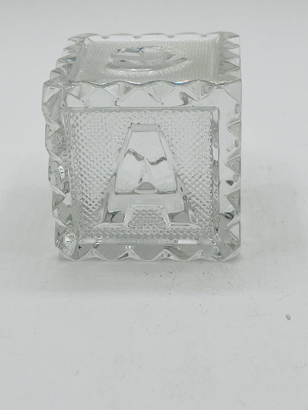 Vintage Jonal Germany Crystal A B C D Block Cube Paperweight - Etsy