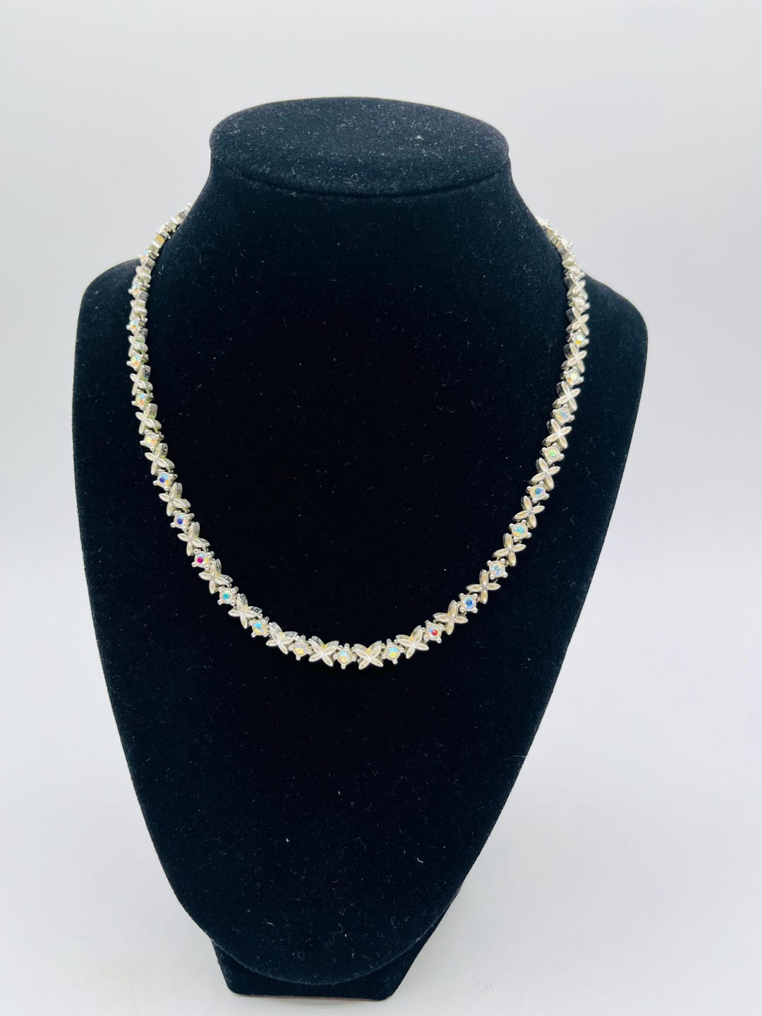 Vintage PREMIER DESIGNS Aurora Borealis Crystal XOXO Silver Tone ...