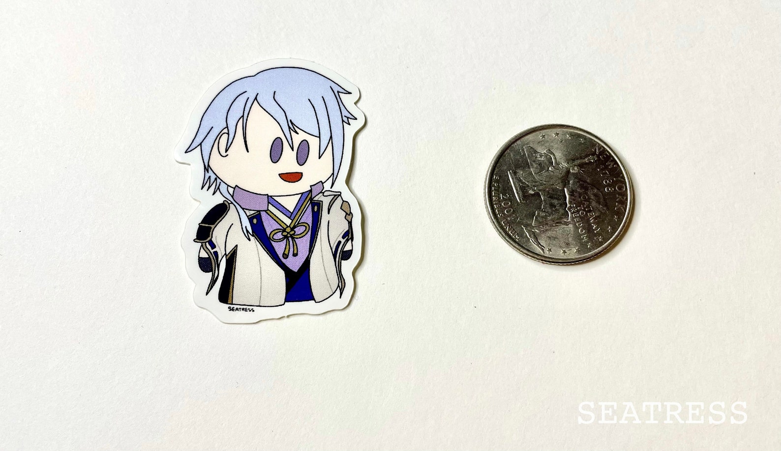 Genshin Impact Kamisato Ayato Chibi Glossy Vinyl Sticker 1 - Etsy Ireland