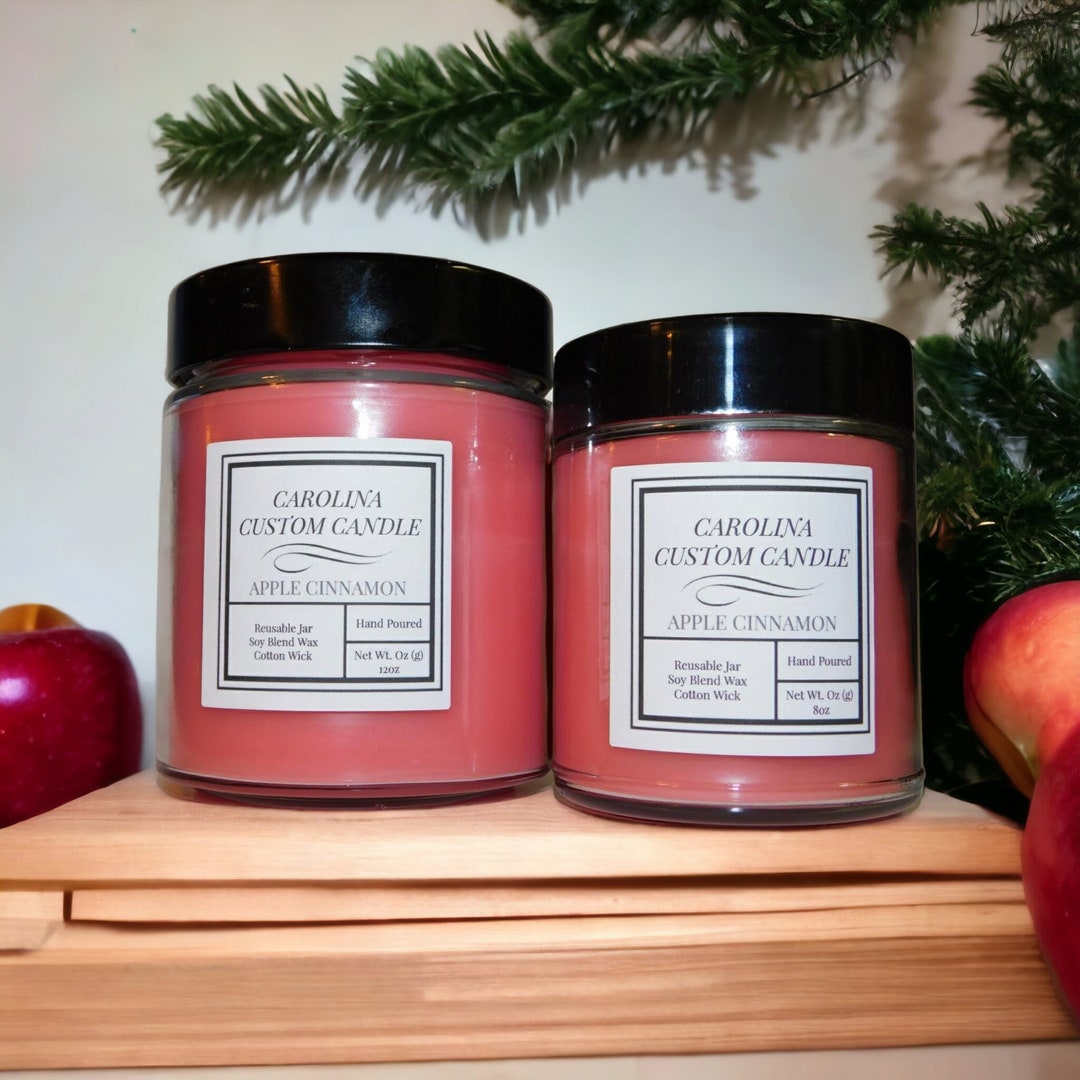 Apple Cinnamon Highly Scented Candle, Spiced Apple, Hand-poured ...