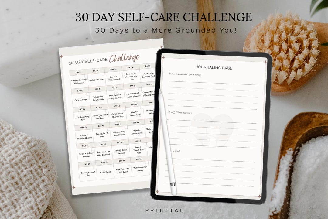 30-day Self-care Challenge Printable, Wellness Tracker, Mental Health ...