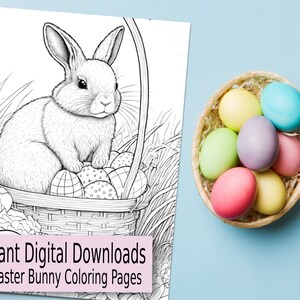 22 Printable Easter Bunny Coloring Pages for Kids - Etsy