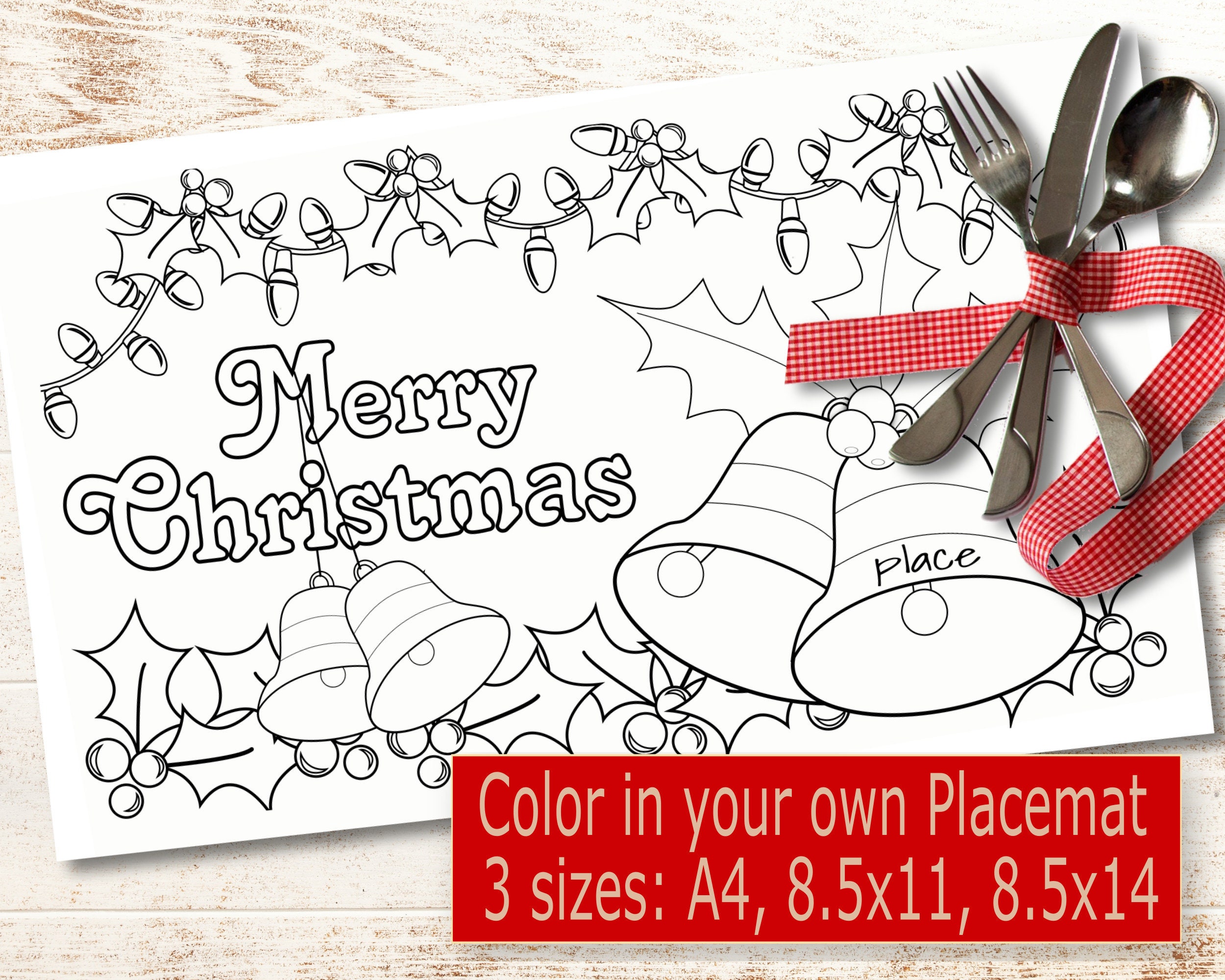 Christmas Coloring Placemats for Kids (digital Download) - Etsy