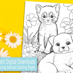 15 Spring-time Animal Coloring Pages for Kids - Etsy