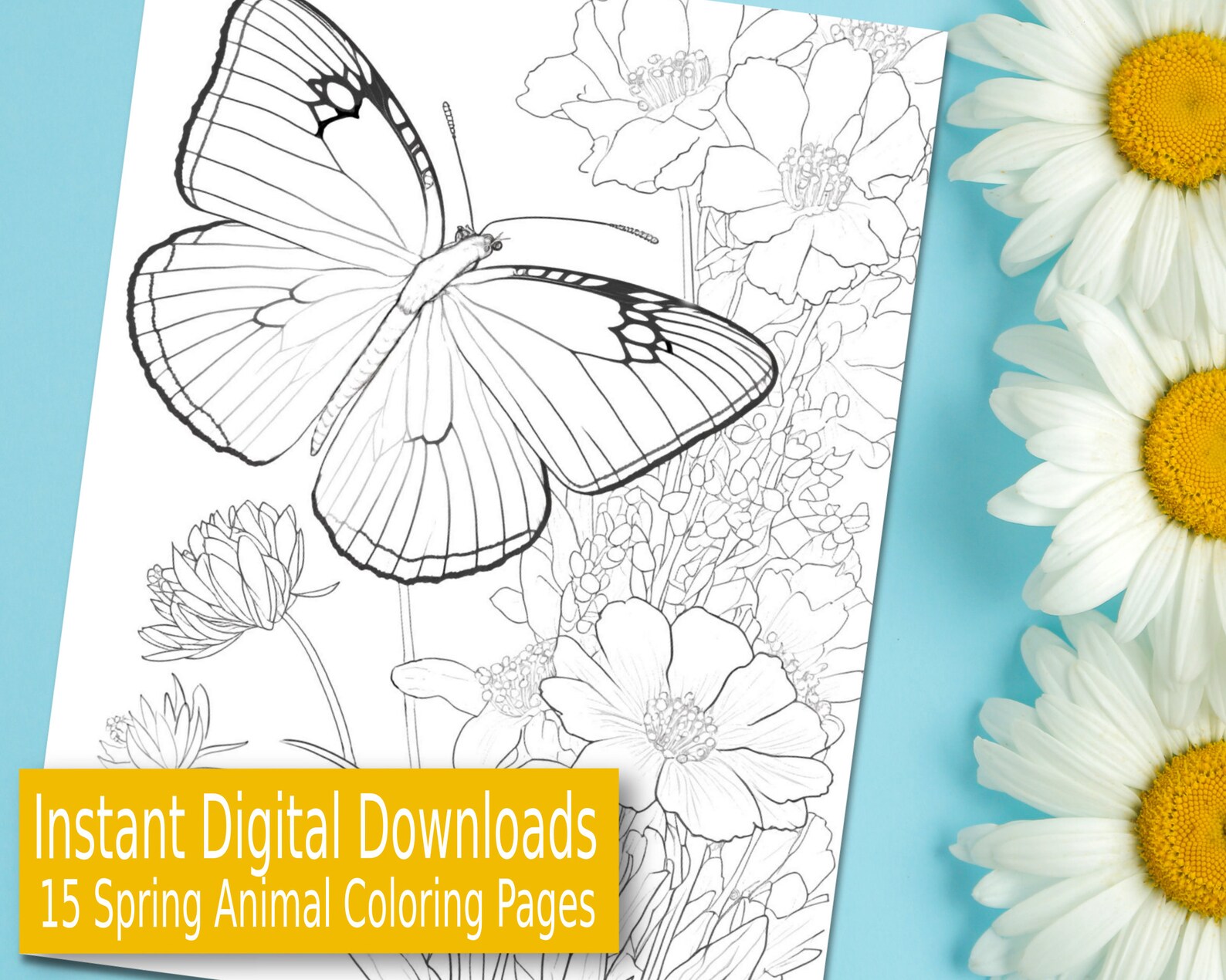 15 Spring-time Animal Coloring Pages for Kids - Etsy