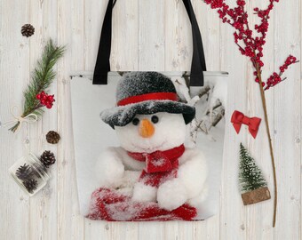 Snowman Tote Bag - Etsy