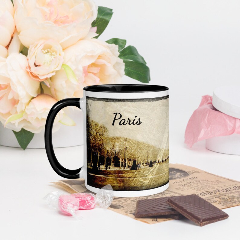 Paris Mug With Color Inside Morning Coffee Mug - Etsy