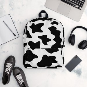 Cow Print Backpack | Cow Print Bookbag | School Bookbag - Etsy