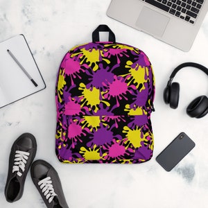 Paint Splatters Bookbag | Paint Splatters Backpack - Etsy