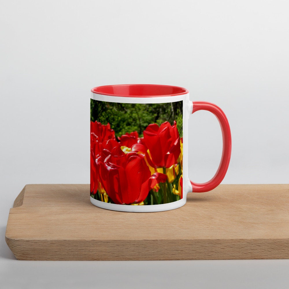 Spring Mug with Color Inside Tulips Morning Coffee Mug | Etsy