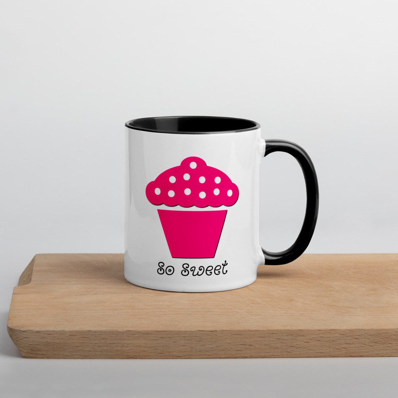 So Sweet Cupcake Mug With Color Inside Morning Coffee Mug - Etsy