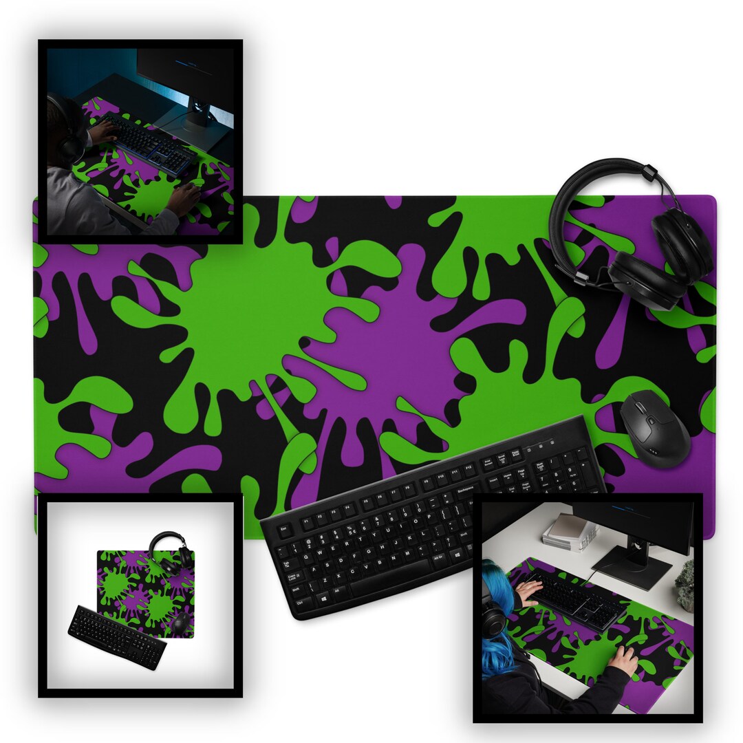 Colorful Paint Splatters Mouse Pad for Gamers Stylish Gaming Desk Mat ...