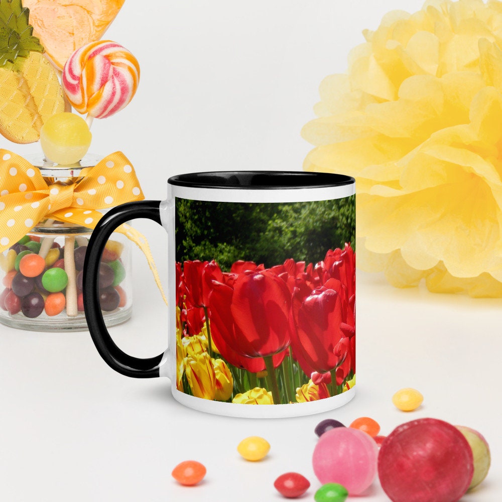 Spring Mug with Color Inside Tulips Morning Coffee Mug | Etsy