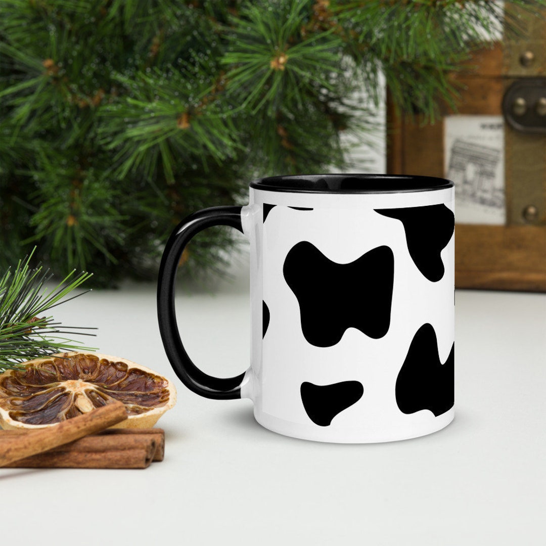 Cow Print Coffee Mug With Color Inside Animal Lover Cow Spots Coffee ...