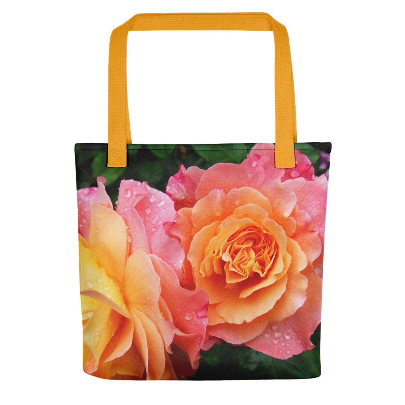 Yellow and Pink Roses Shopping Bag Tote Bag Shoulder Bag - Etsy