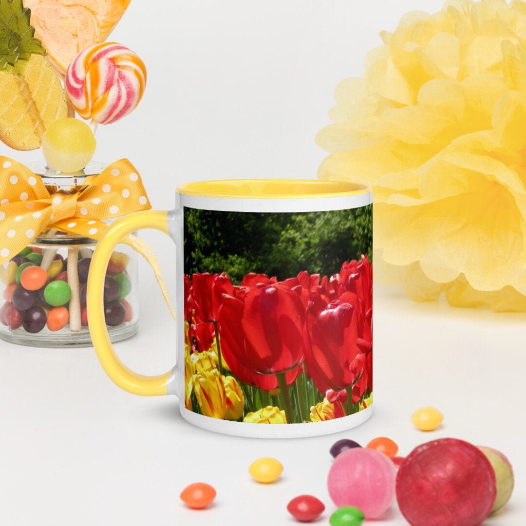 Spring Mug With Color Inside | Tulips | Morning Coffee Mug - Etsy