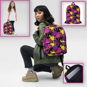 Paint Splatters Bookbag | Paint Splatters Backpack - Etsy