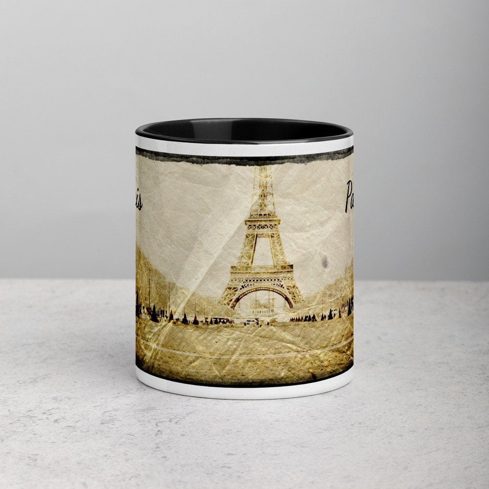 Paris Mug with Color Inside Morning Coffee Mug | Etsy