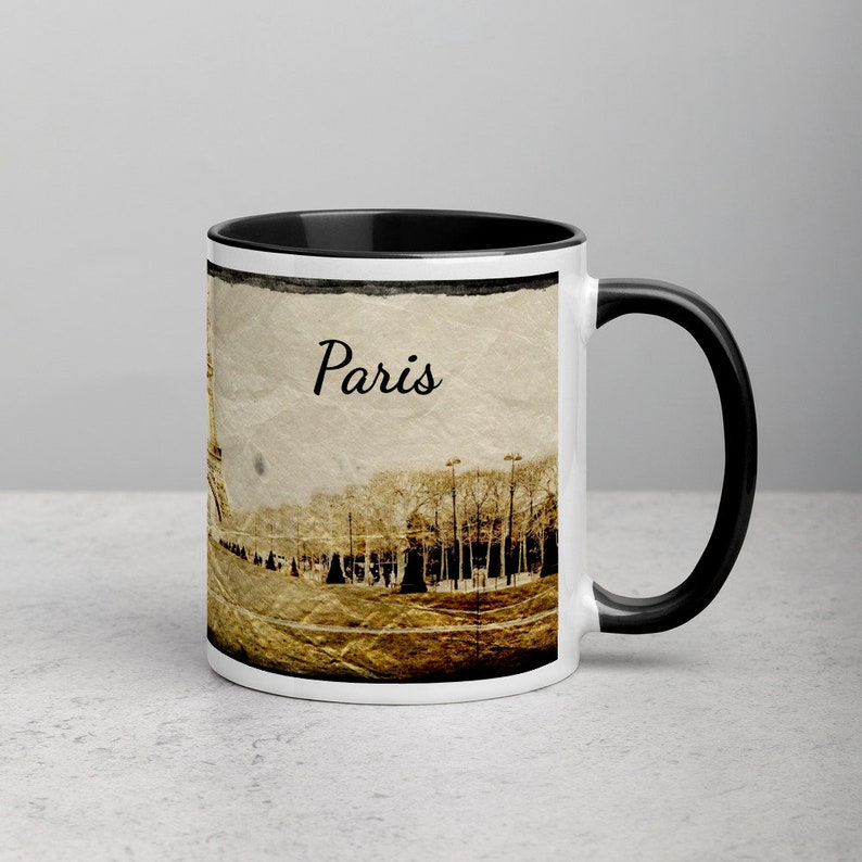 Paris Mug With Color Inside Morning Coffee Mug - Etsy
