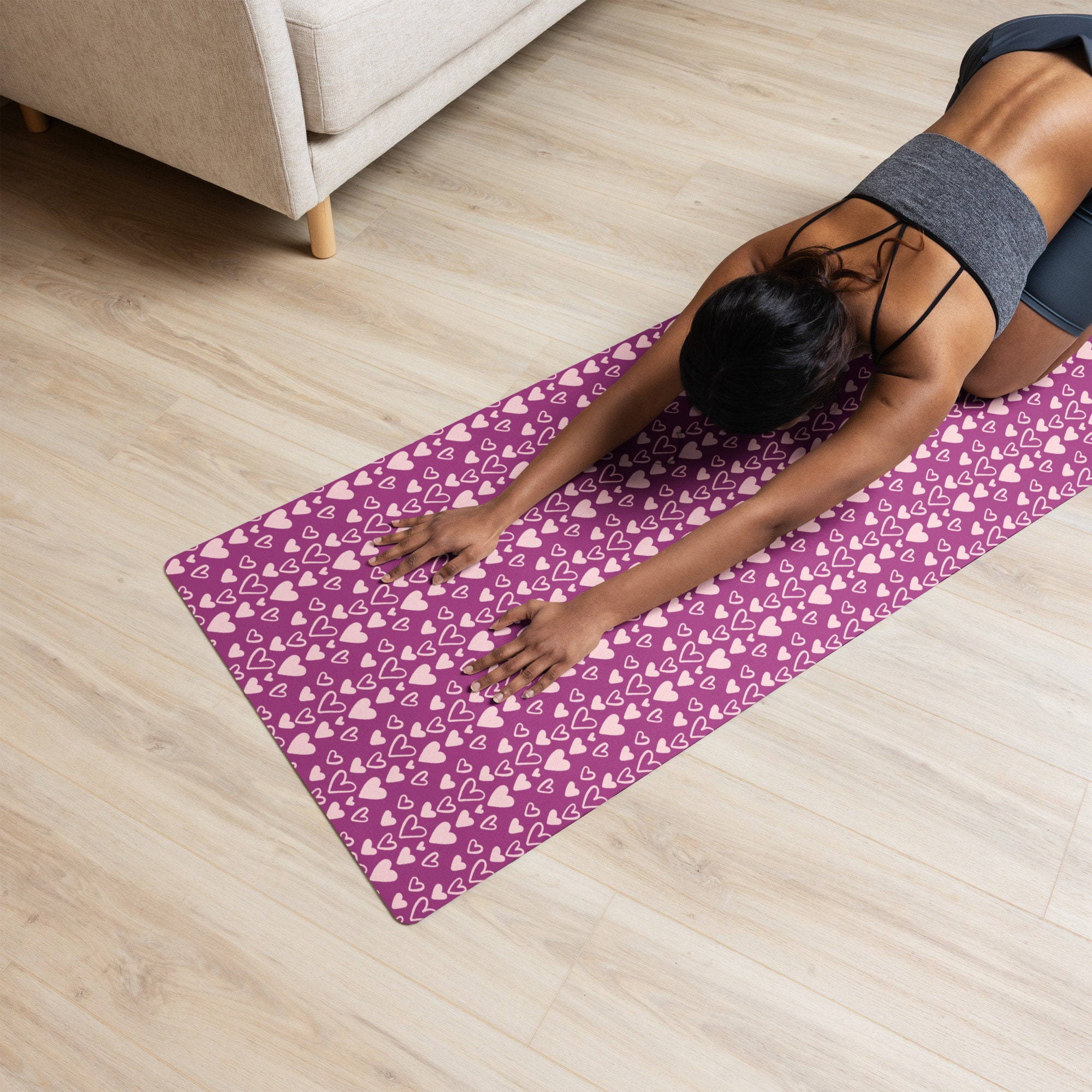 Hearts Yoga Mat | Meditation Mat | Yoga - Etsy